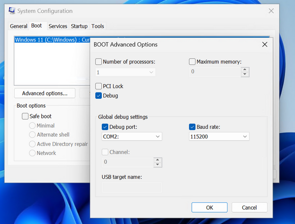 Remote Kernel Debugging Windows virtual machine (Generation 2) using Serial COM running inside ...