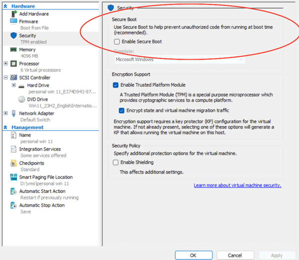 Setting up EMS ( Emergency Management Services) SAC in Windows running inside Hyper-v